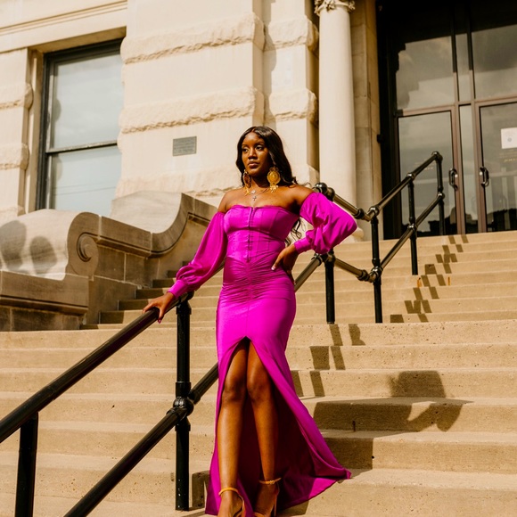 Dresses | Fuchsia Body Con Maxi Dress | Poshmark